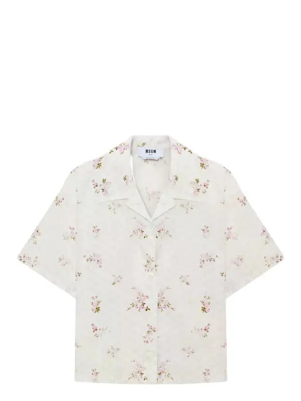 MSGM Floral-print Shirt - White