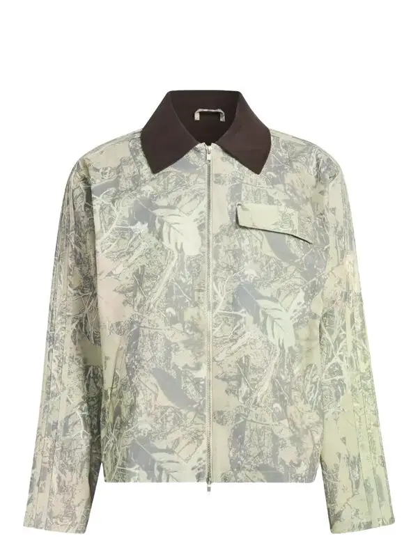 Adidas Patterned Shirt Jacket - Neutrals