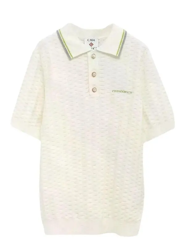 Casablanca Logo-embroidered Polo Shirt - Neutrals