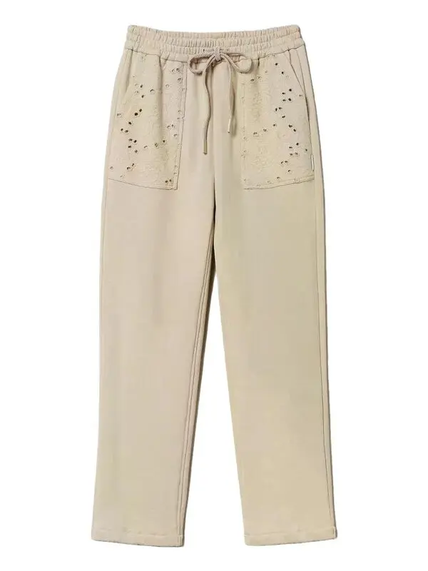 TWINSET Broderie Anglaise Joggers - Neutrals