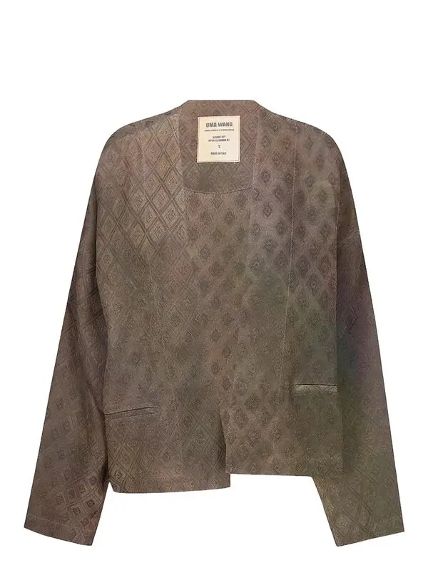 UMA WANG Klarke Diamond-pattern Cardigan - Brown