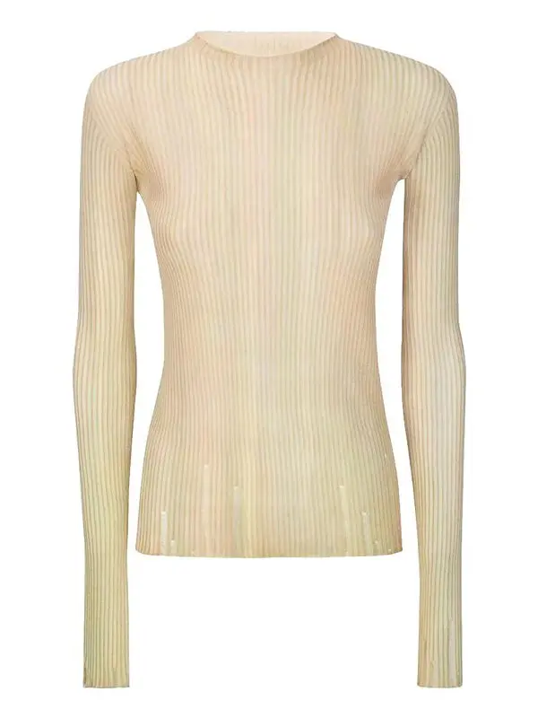 UMA WANG Ribbed Long-sleeve Top - Neutrals