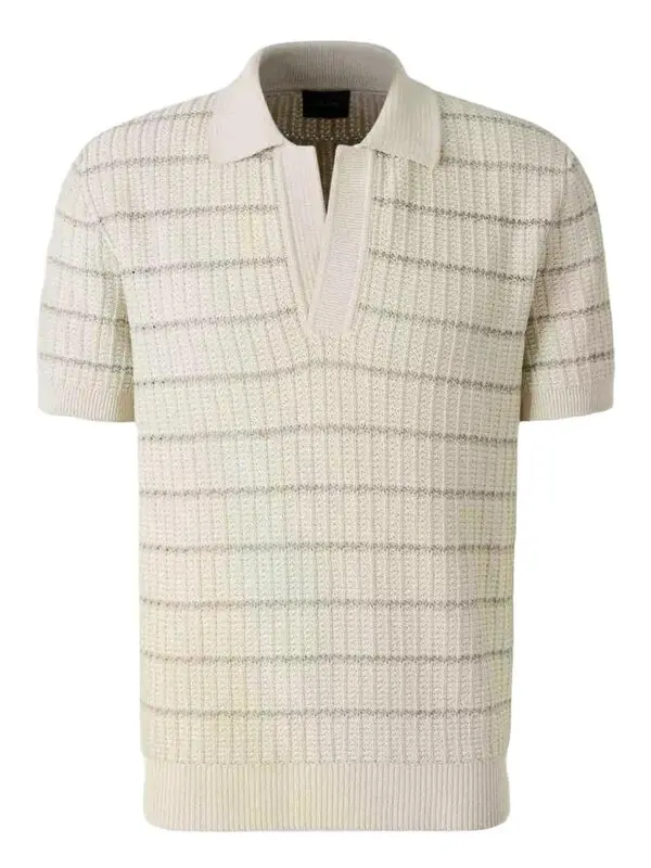 Brioni Striped Knit T-shirt - Neutrals