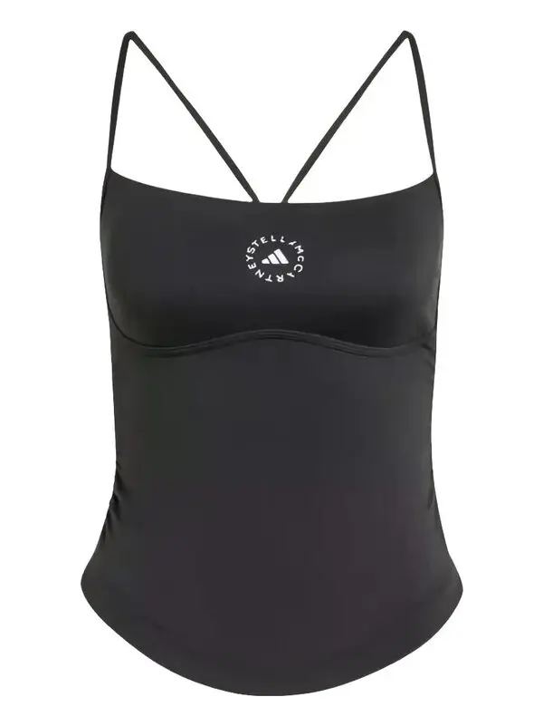 Adidas By Stella McCartney Spaghetti Strap Crop Top - Black