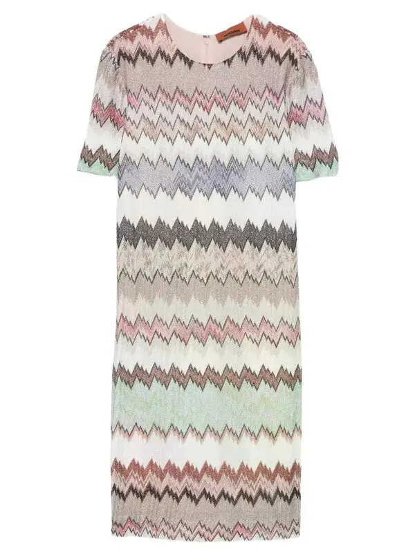 Missoni Zigzag Short-sleeve Dress - Neutrals