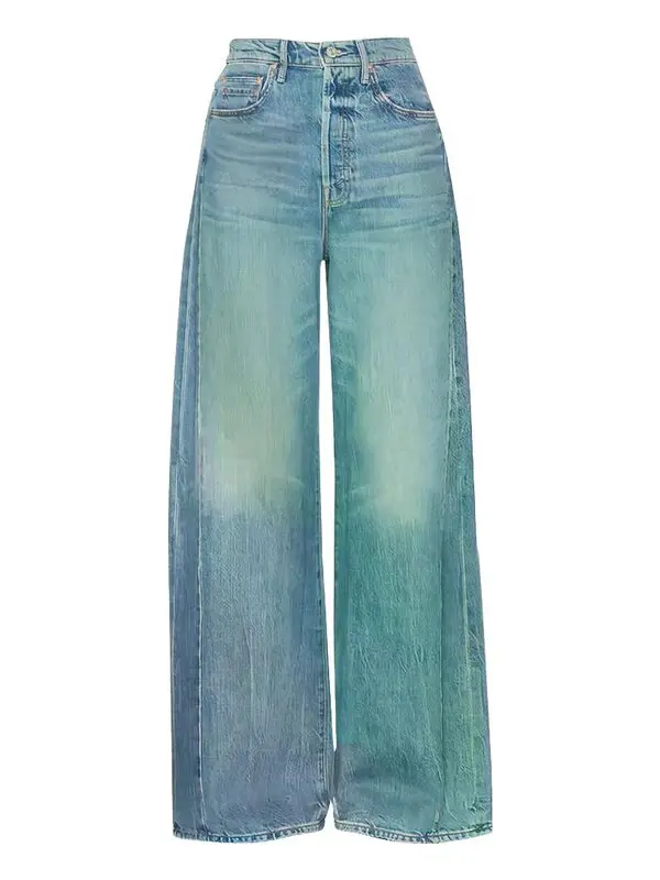 MOTHER Button Dream Wide Leg Jeans - Blue