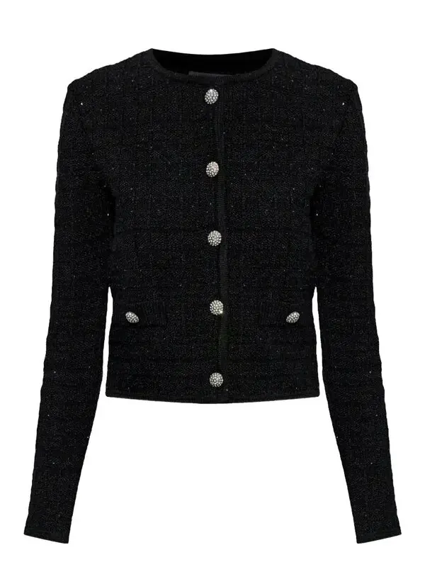Alessandra Rich Buttoned Embellished Jacket - Black