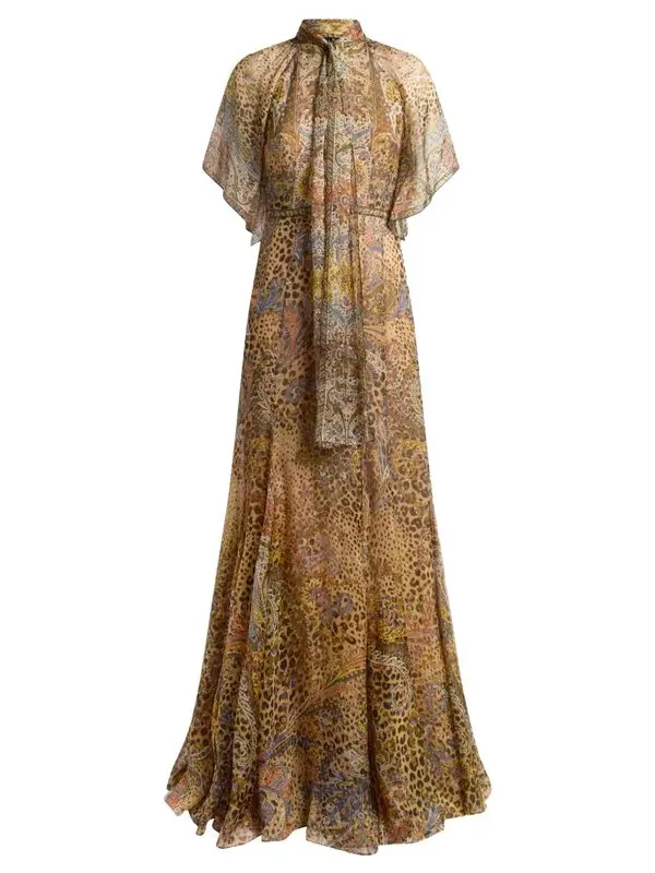 Etro Animal-print Maxi Dress - Neutrals