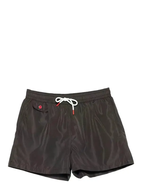 Kiton Drawstring Swim Shorts - Brown