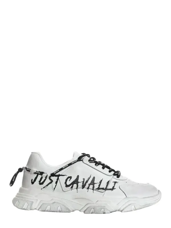 Just Cavalli Lettering Detail Sneakers - White