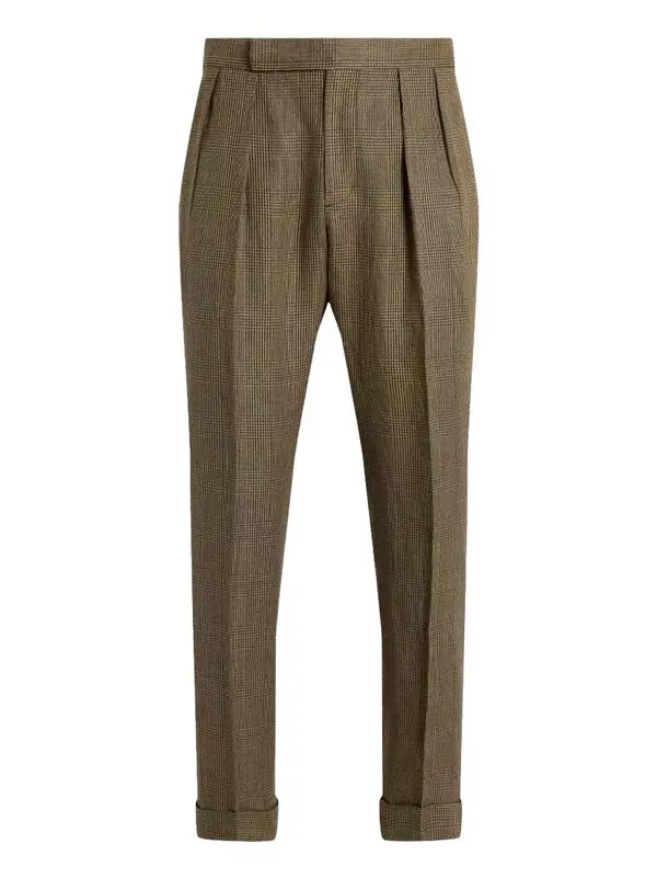 Polo Ralph Lauren Glen-plaid Pleated Trousers - Brown