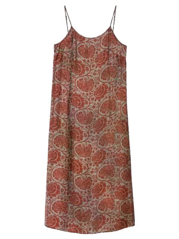 UMA WANG Floral-print Midi Dress - Red