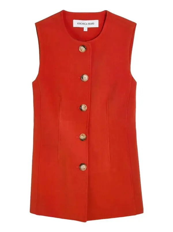 Veronica Beard Button-up Waistcoat - Red