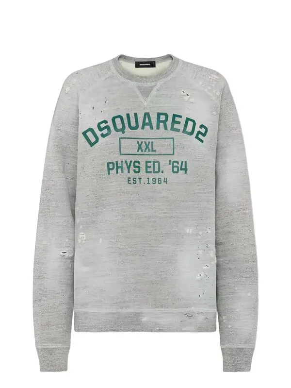 Dsquared2 Distressed Round-neck Sweatshirt - Grey