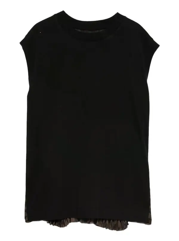 Sacai Ruffled T-shirt - Black