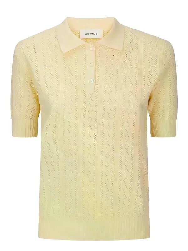 LISA YANG Cristine Buttoned Polo Top - Yellow