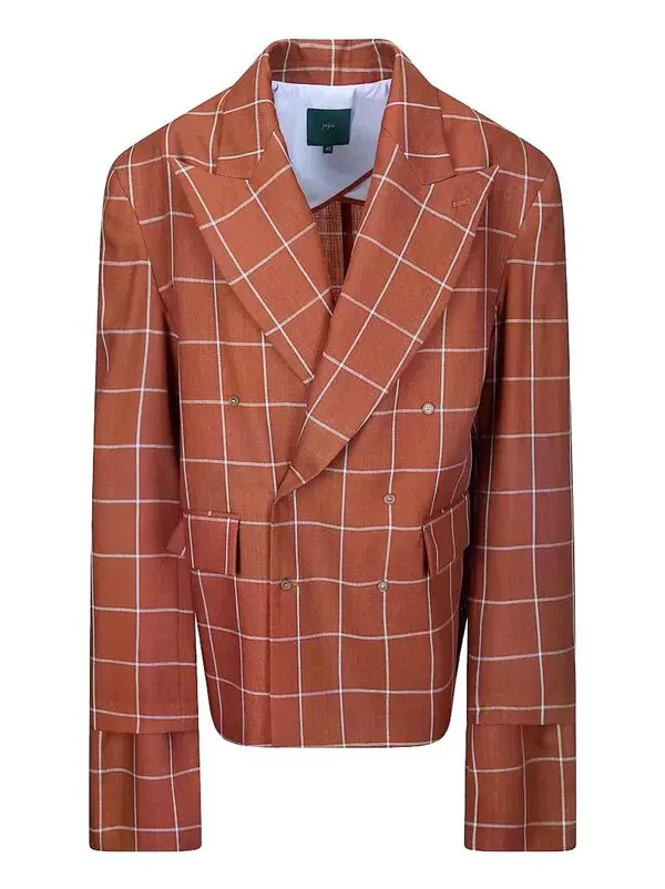 MAISON JEJIA Olly Checked Blazer - Brown