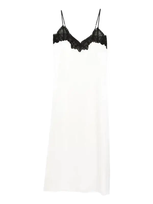 Co Lace-trim Midi Slip Dress - White
