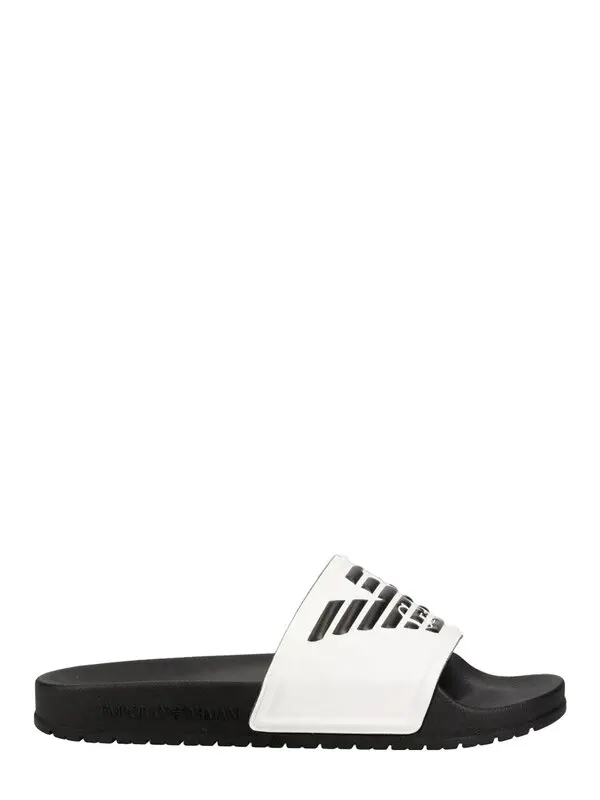 Emporio Armani Logo-debossed Slides - White