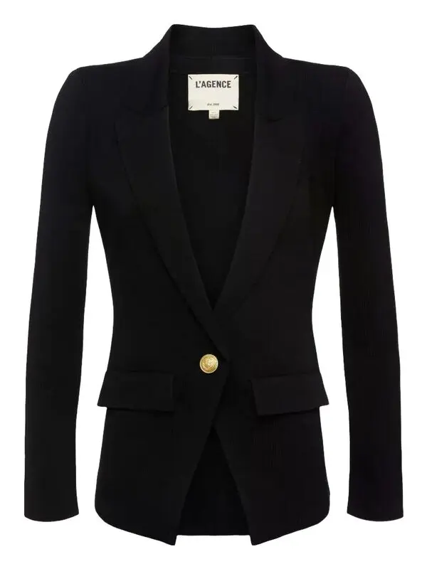 L'Agence Chamberlain Blazer With Button Detail - Black