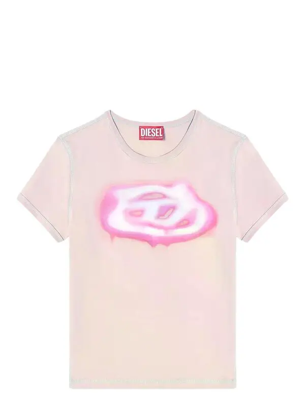 DIESEL Printed Short Sleeve T-shirt - Pink