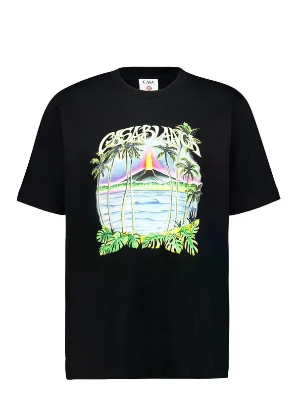 Casablanca Volcano-print T-shirt - Black