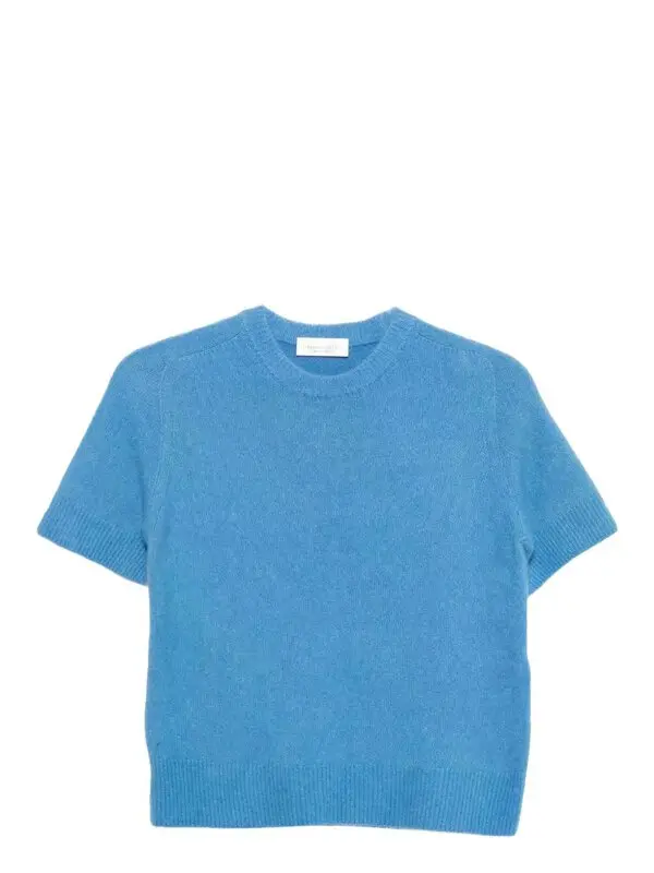 ROBERTO COLLINA Round Neck Short Sleeve Pullover - Blue