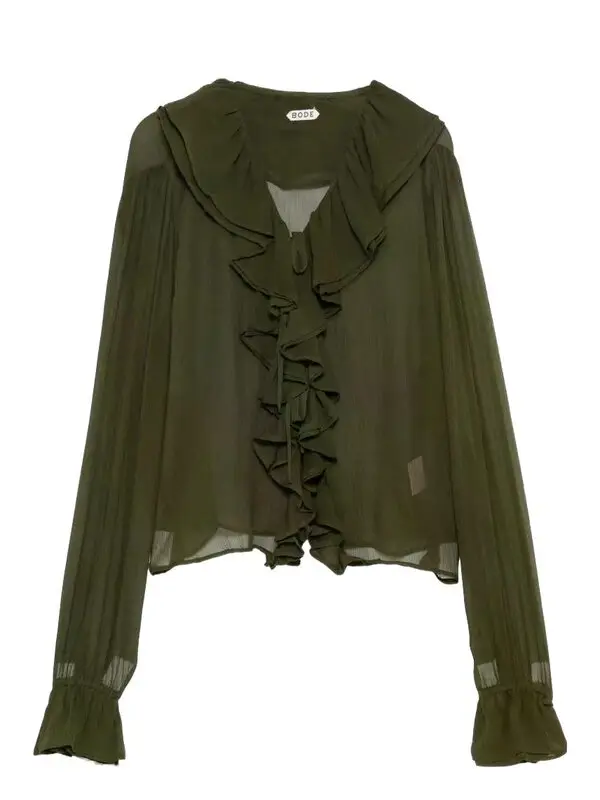 BODE Flounce Blouse - Green