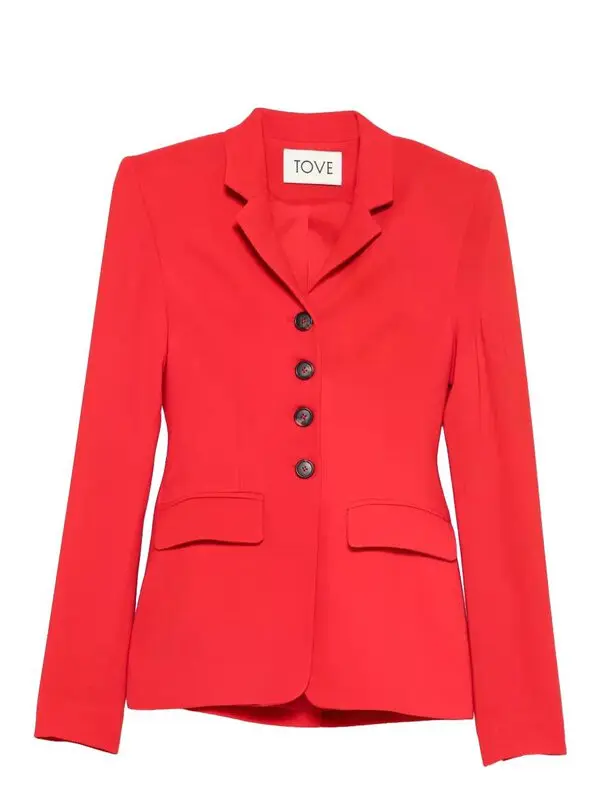 Tove Buttoned Flap-pocket Blazer - Red