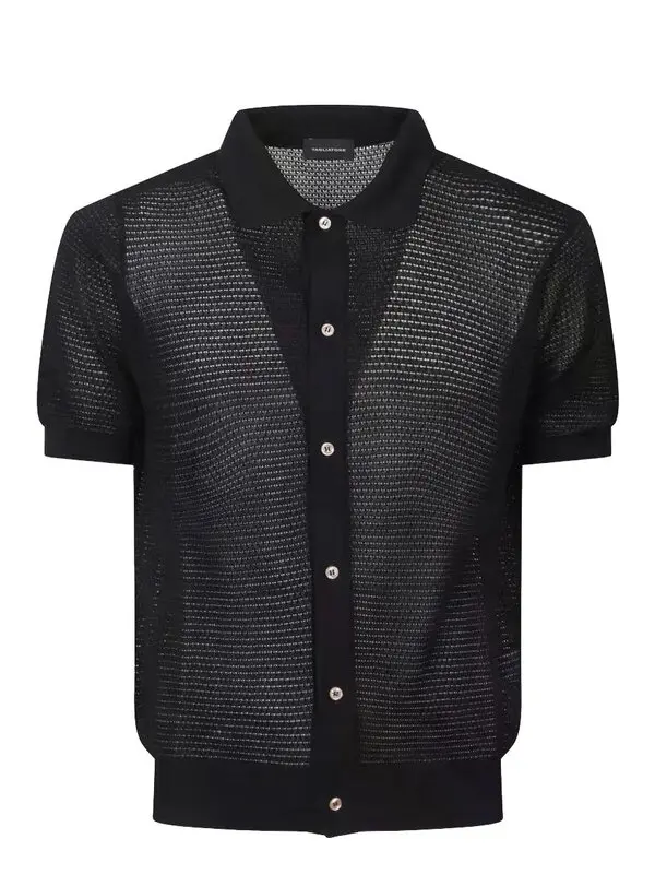 Tagliatore Buttoned Mesh Shirt - Black