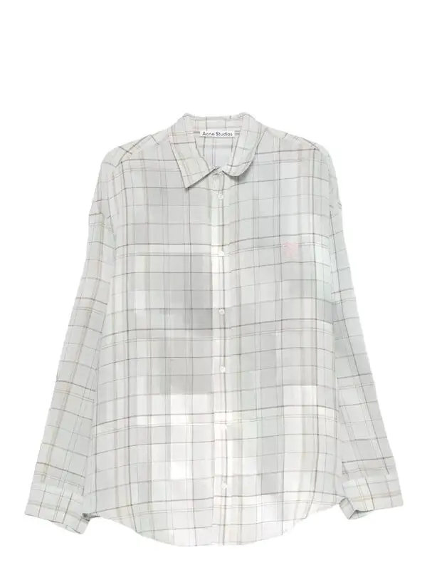 Acne Studios Checked Embroidered Shirt - Grey