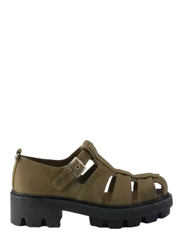 Prada Strap Buckled Sandals - Green