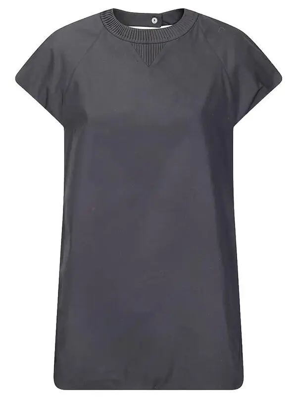 Sacai Poplin Short-sleeve Dress - Grey