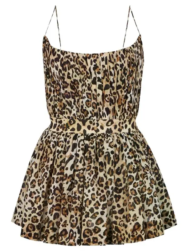 Dsquared2 Leopard-print Mini Dress - Brown