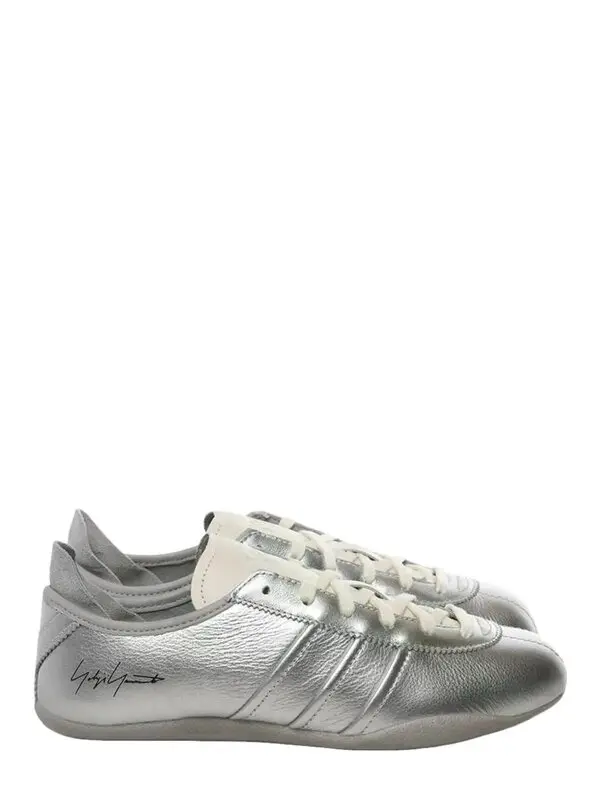 Y3 Tokyo Signature Stripe Leather Sneakers - Silver