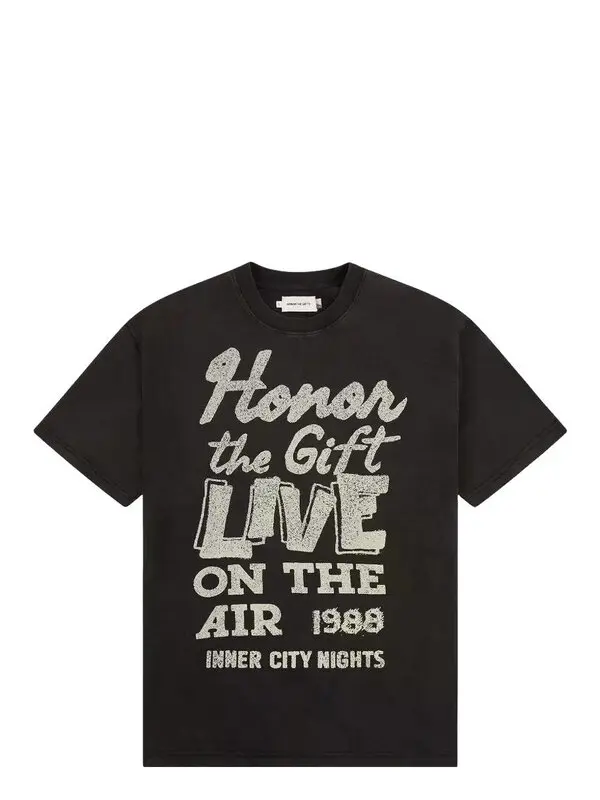 HONOR THE GIFT Live On The Air Crew-neck T-shirt - Black