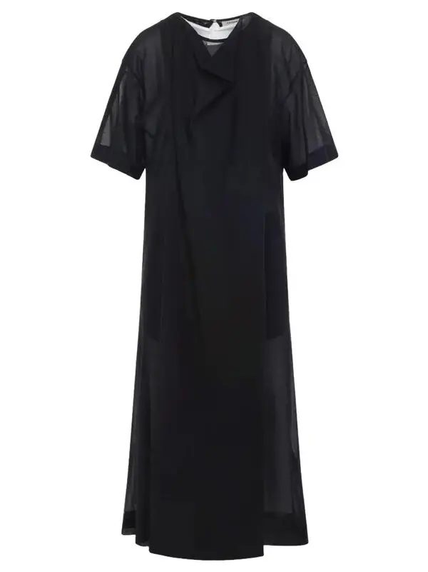 Carven Draped Midi Dress - Black