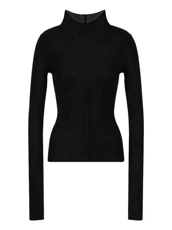 Giorgio Armani Knitted Roll-neck Sweater - Black