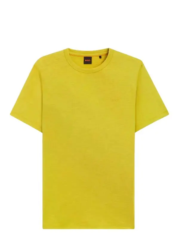BOSS Cotton-jersey T-shirt With Logo Detail - Yellow