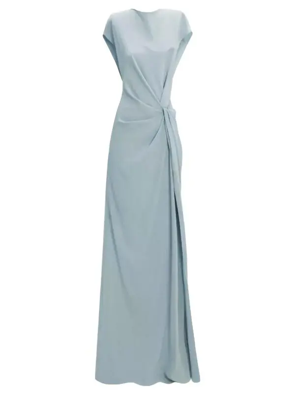 GEMY MAALOUF Loose Cut Draping Maxi Dress - Blue