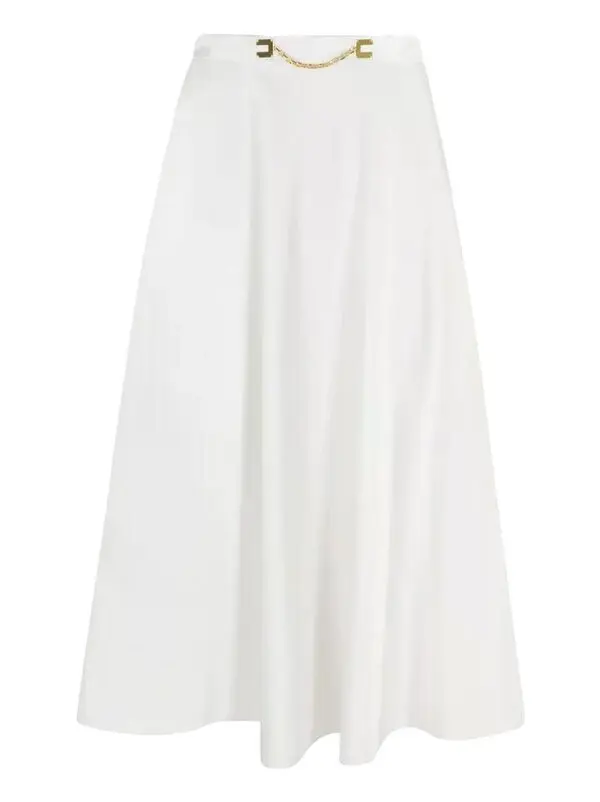Elisabetta Franchi Midi Chain Skirt - White
