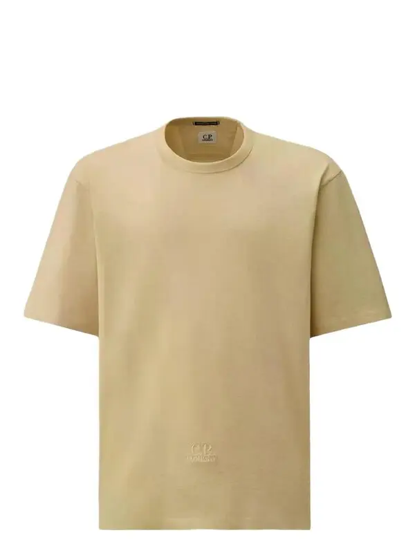 C.P. COMPANY Mercerized Jersey 30/2 Twisted Short-sleeve Embroidery T-shirt - Neutrals