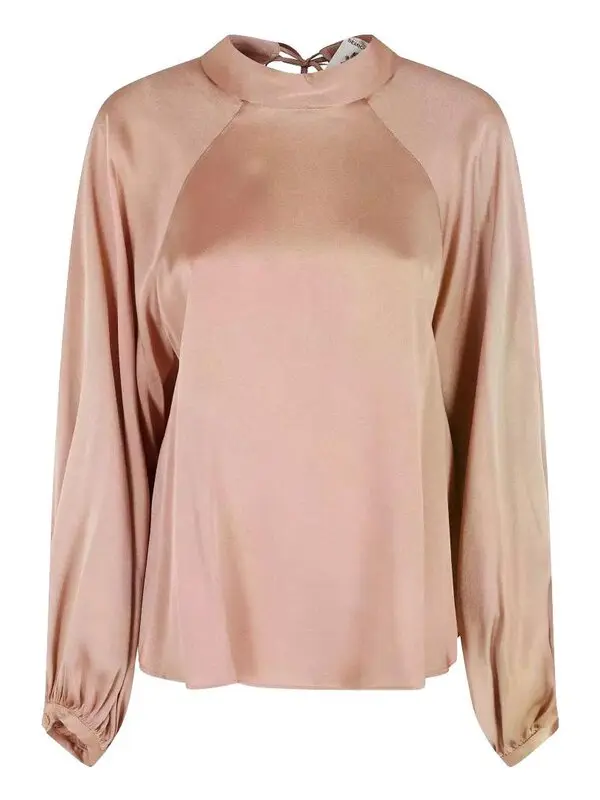 SEMICOUTURE Carmina Tie Neck Blouse - Pink