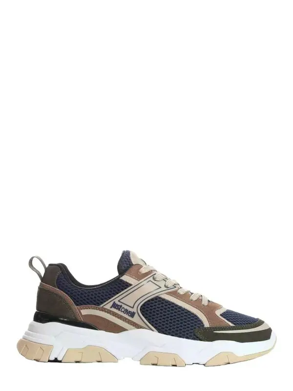 Just Cavalli Textured Panelled Sneakers - Blue