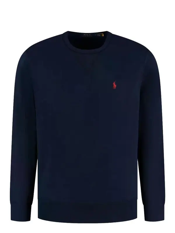 Polo Ralph Lauren Embroidered-logo Crew-neck Sweater - Blue