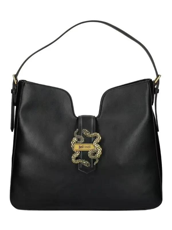 Just Cavalli Shoulder Bag With Snake Buckle - Black
