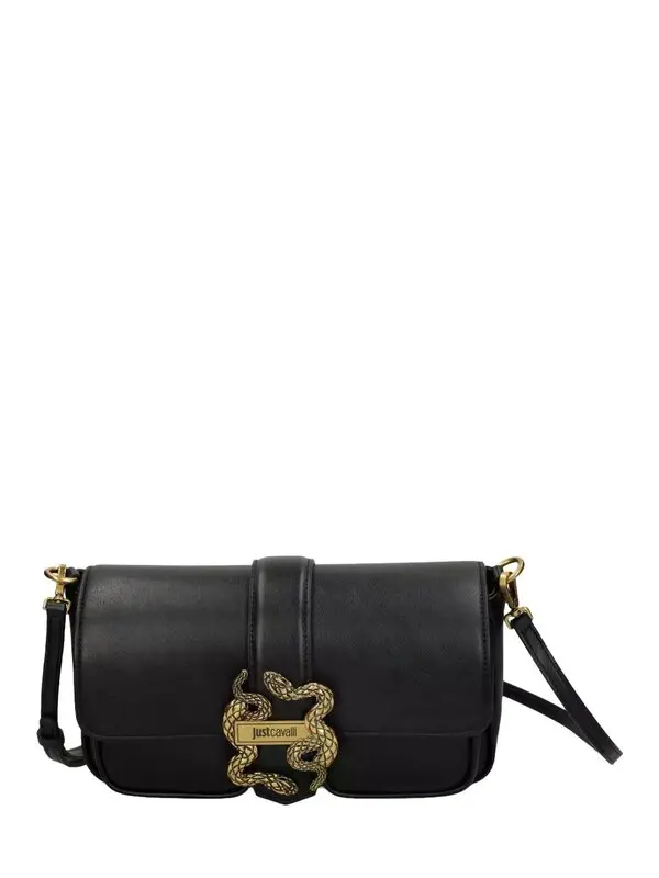 Just Cavalli Snake Buckle Satchel - Black