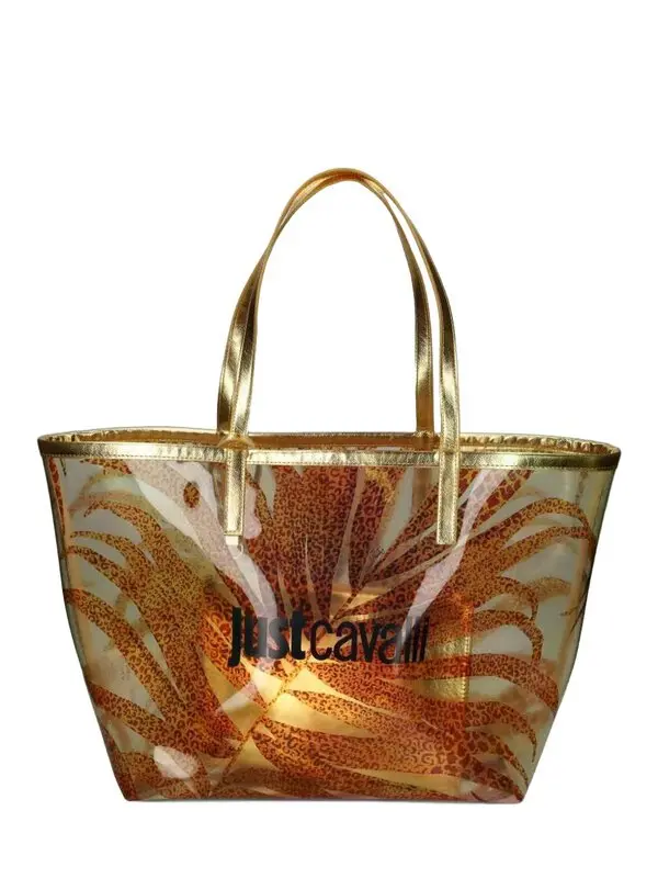 Just Cavalli Palm-print Tote Bag - Brown