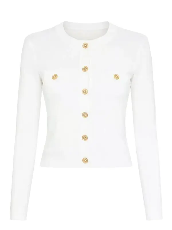 L'Agence Toulouse Button Cardigan - White