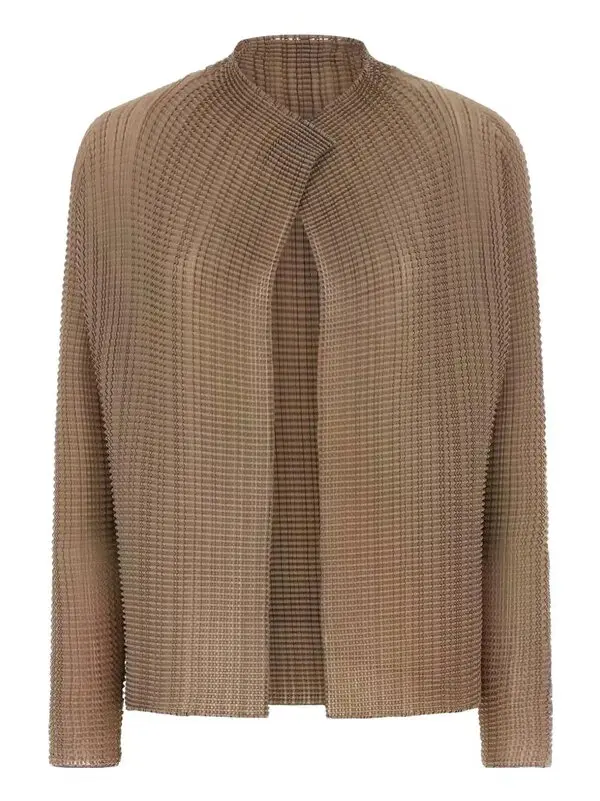 Issey Miyake Pleated Long-sleeved Cardigan - Neutrals
